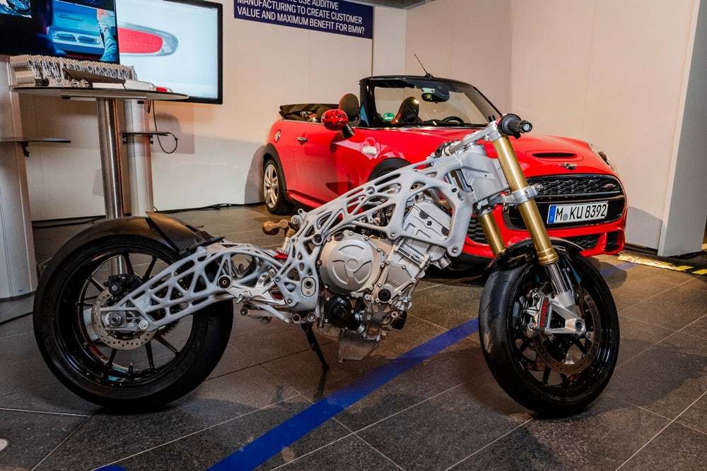 BMW onthult 3D geprint motorfietsframe