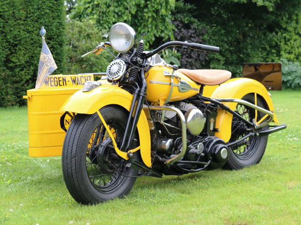 Iconische ANWB Harley Davidson zijspan uit 1949 onder de hamer