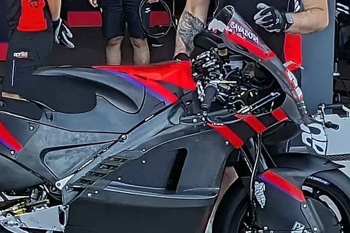 Aprilia experimenteert met een carbonframe voor hun MotoGP-machine