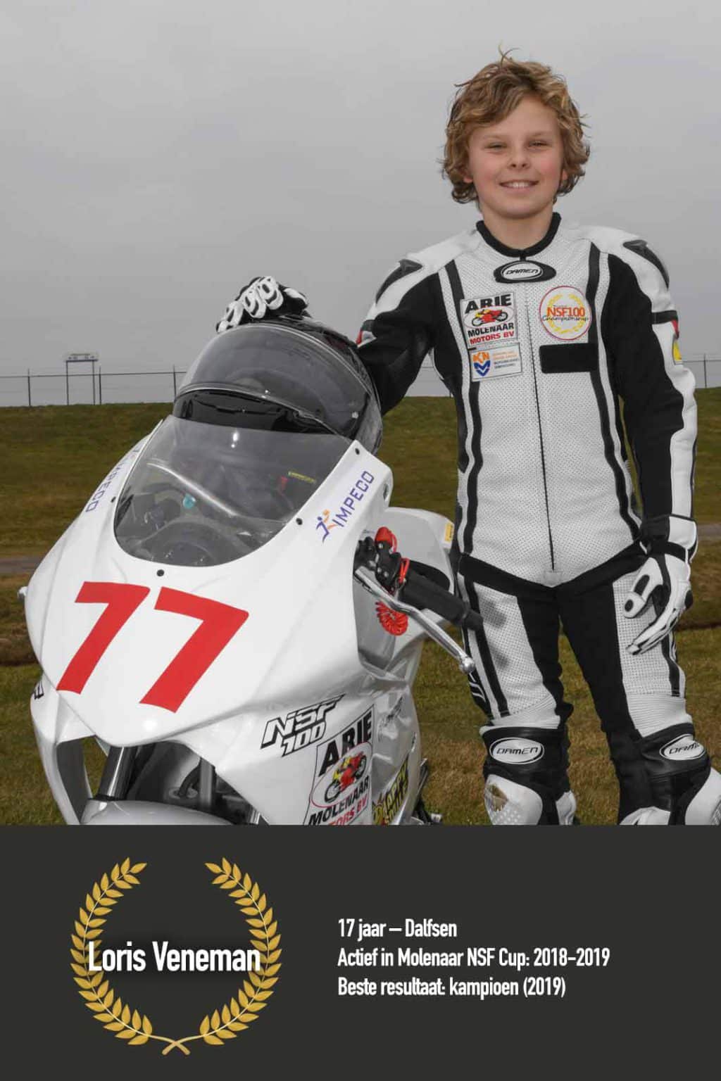 JayJay den Hoed vijftiende Molenaar NSF100 Cup kampioen