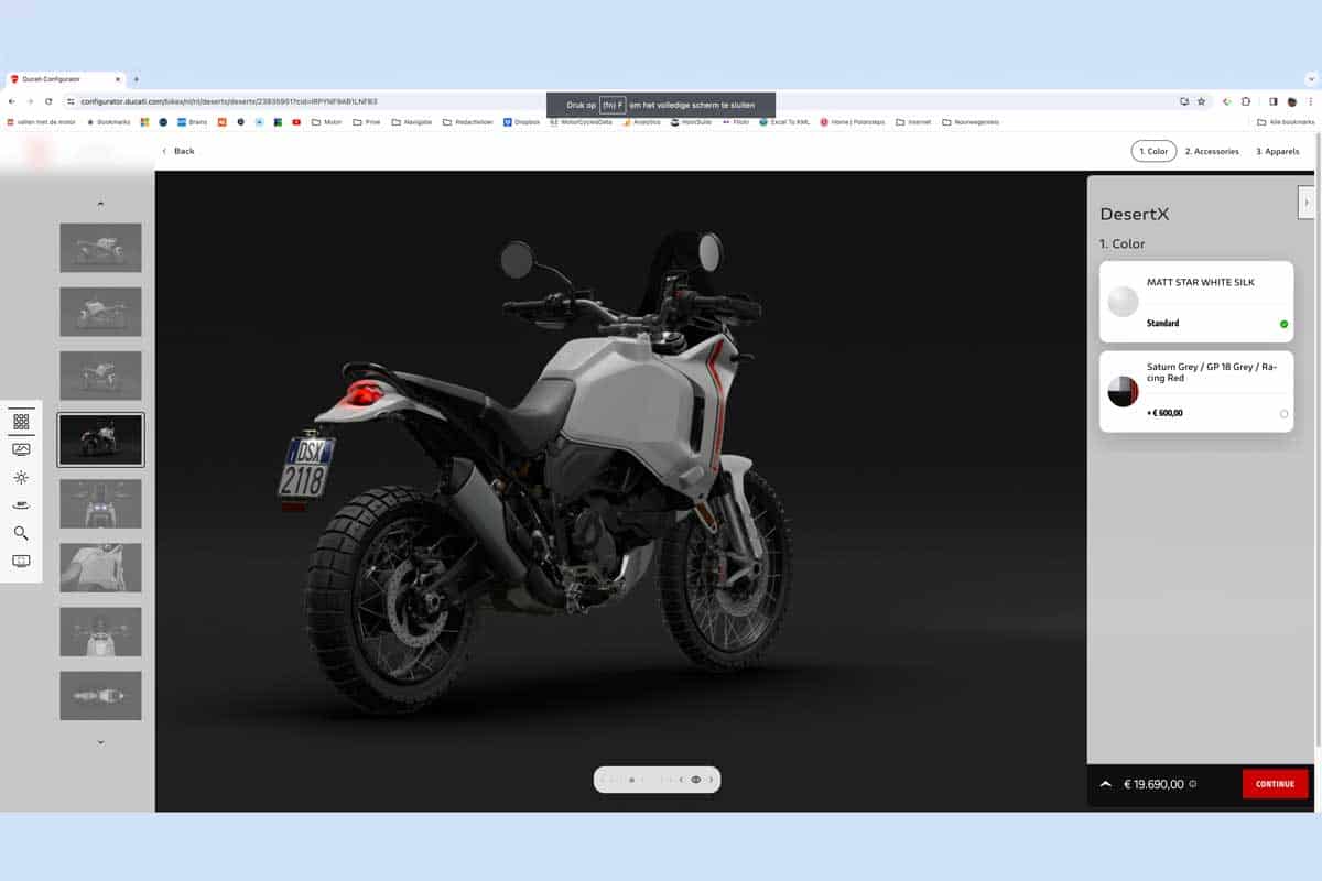Ducati lanceert nieuwe online configurator